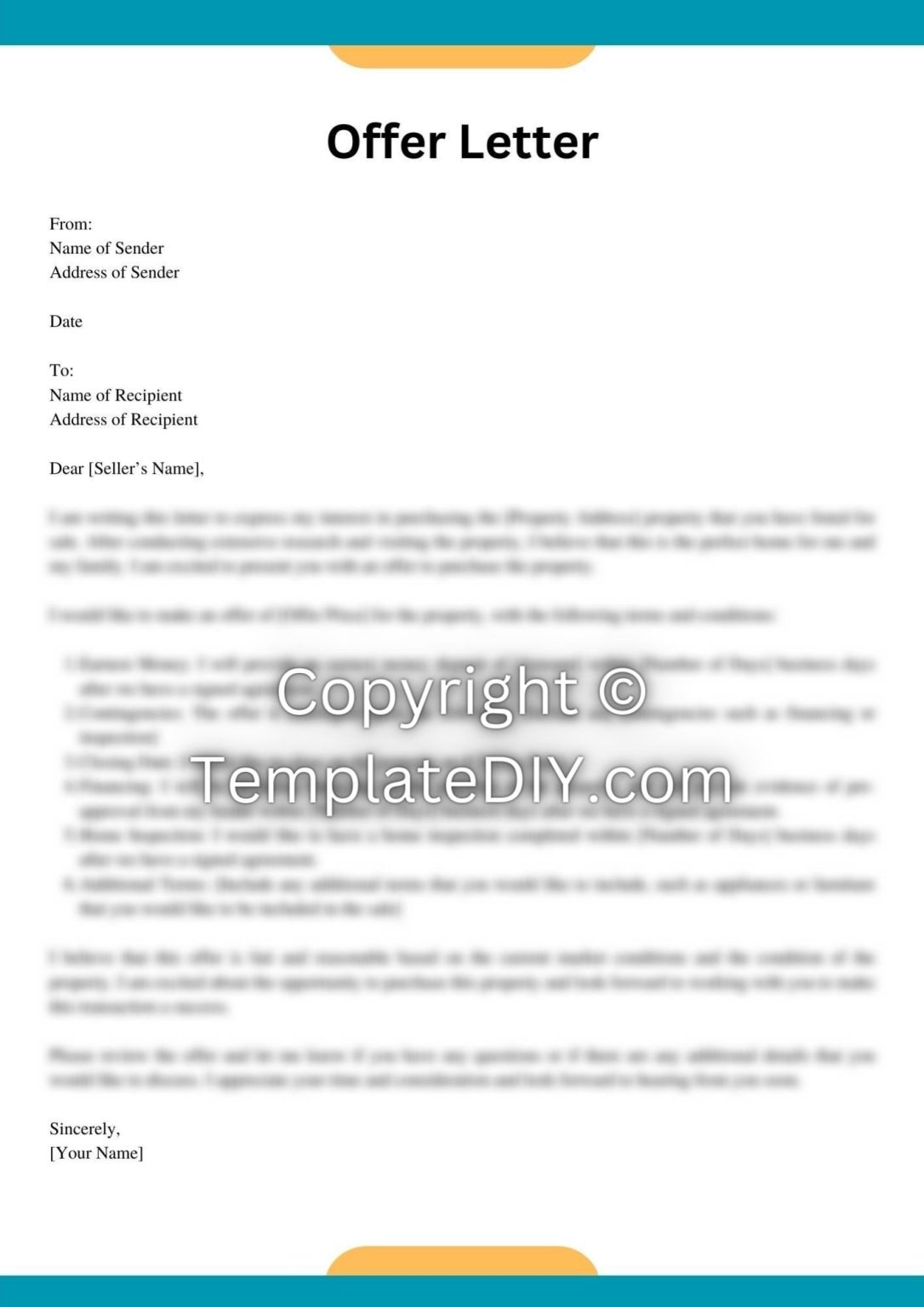 Buyer Offer Letter Sample Template with Examples [Word]