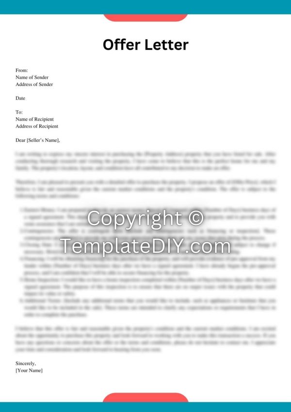 Buyer Offer Letter Sample Template with Examples [Word]
