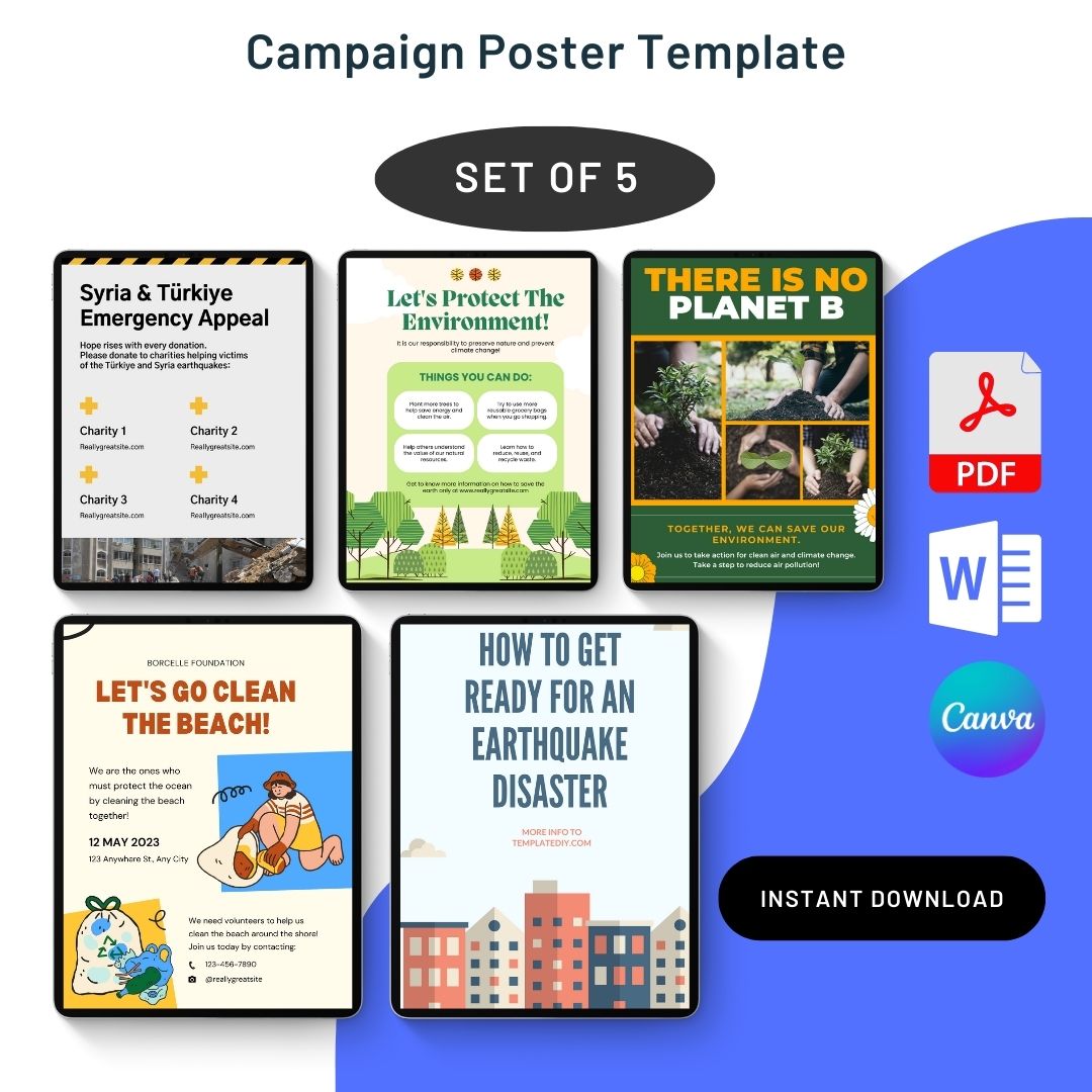 Campaign Poster Template Printable PDF, Word [Editable]