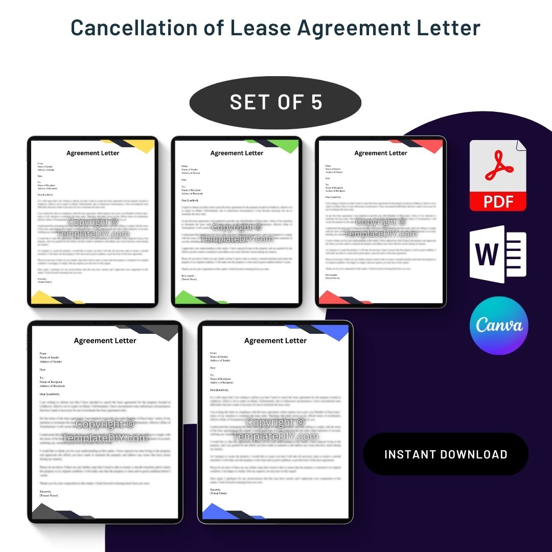 Cancellation of Lease Agreement Letter Sample Template