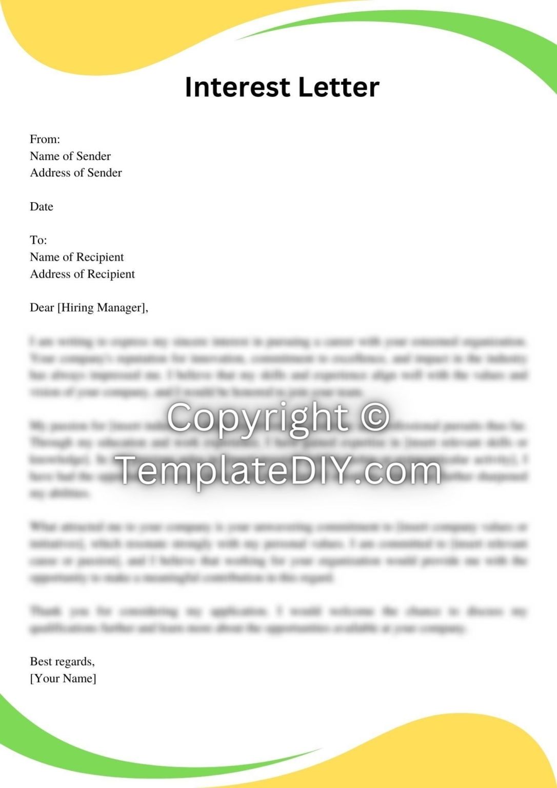 Career Interest Letter Sample with Examples [Word]