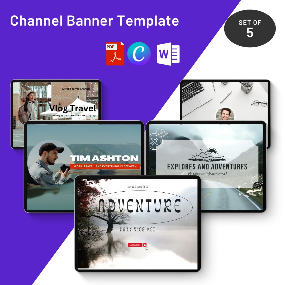 Channel Banner Template Printable PDF, Word [Editable]