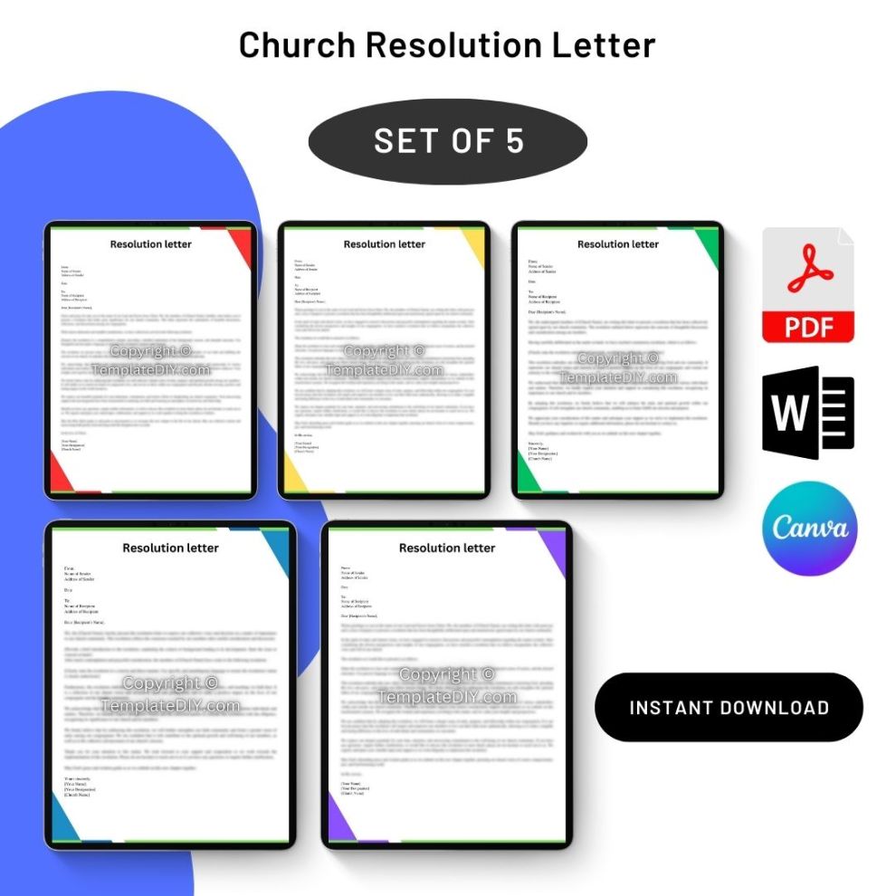 Church Resolution Letter Template | Download Editable Format