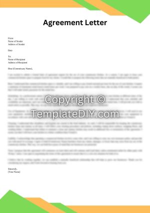Commissary Letter of Agreement Sample Template [Word]
