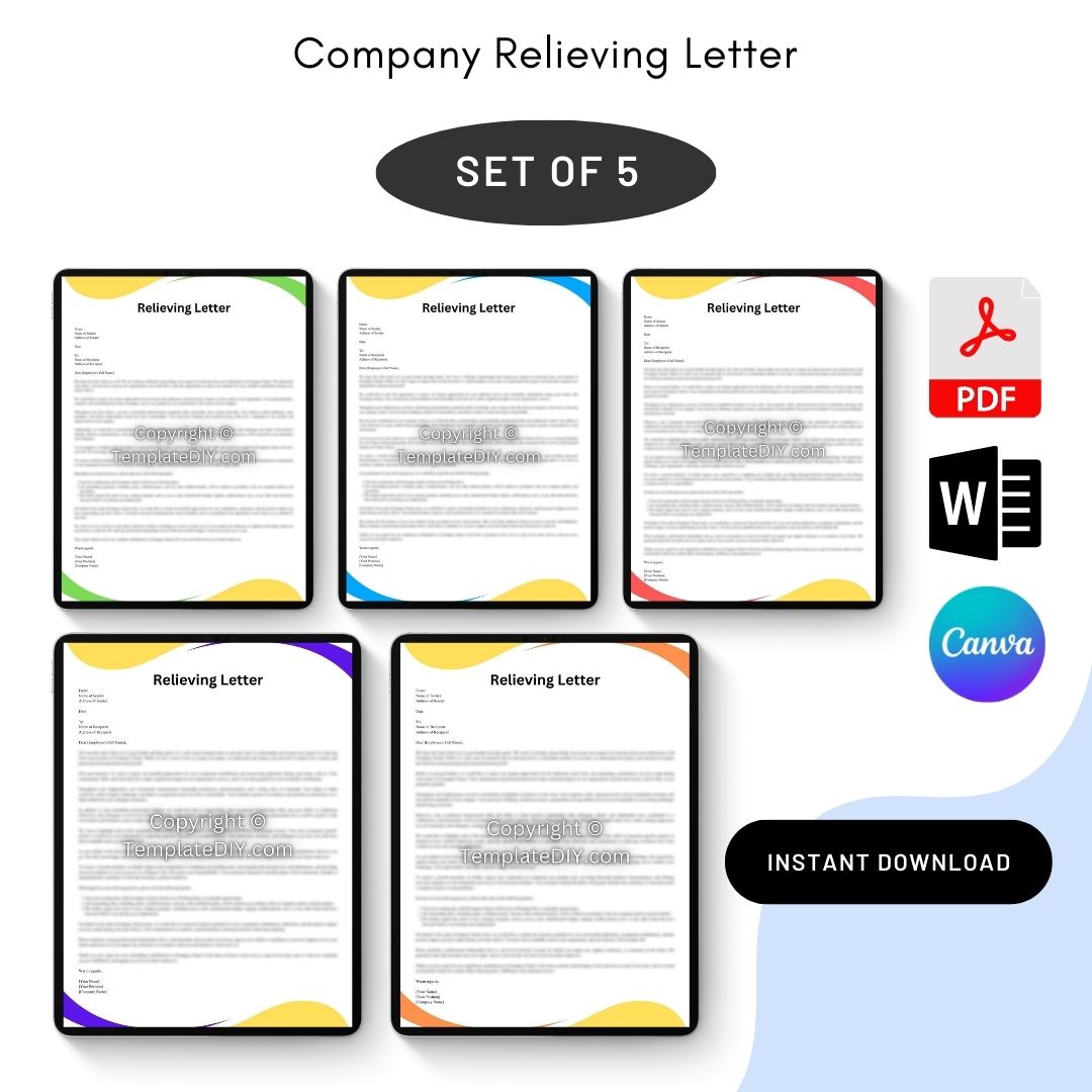 Company Relieving Letter Sample with Examples [Word]