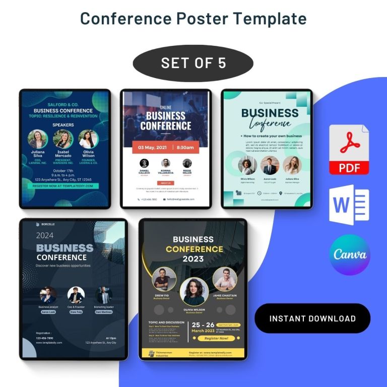 Conference Poster Template Printable PDF, Word [Editable]