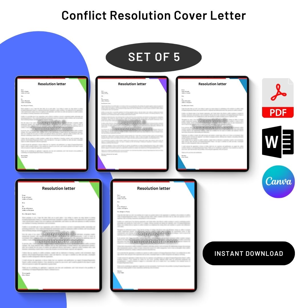 Conflict Resolution Cover Letter Template | Word & PDF