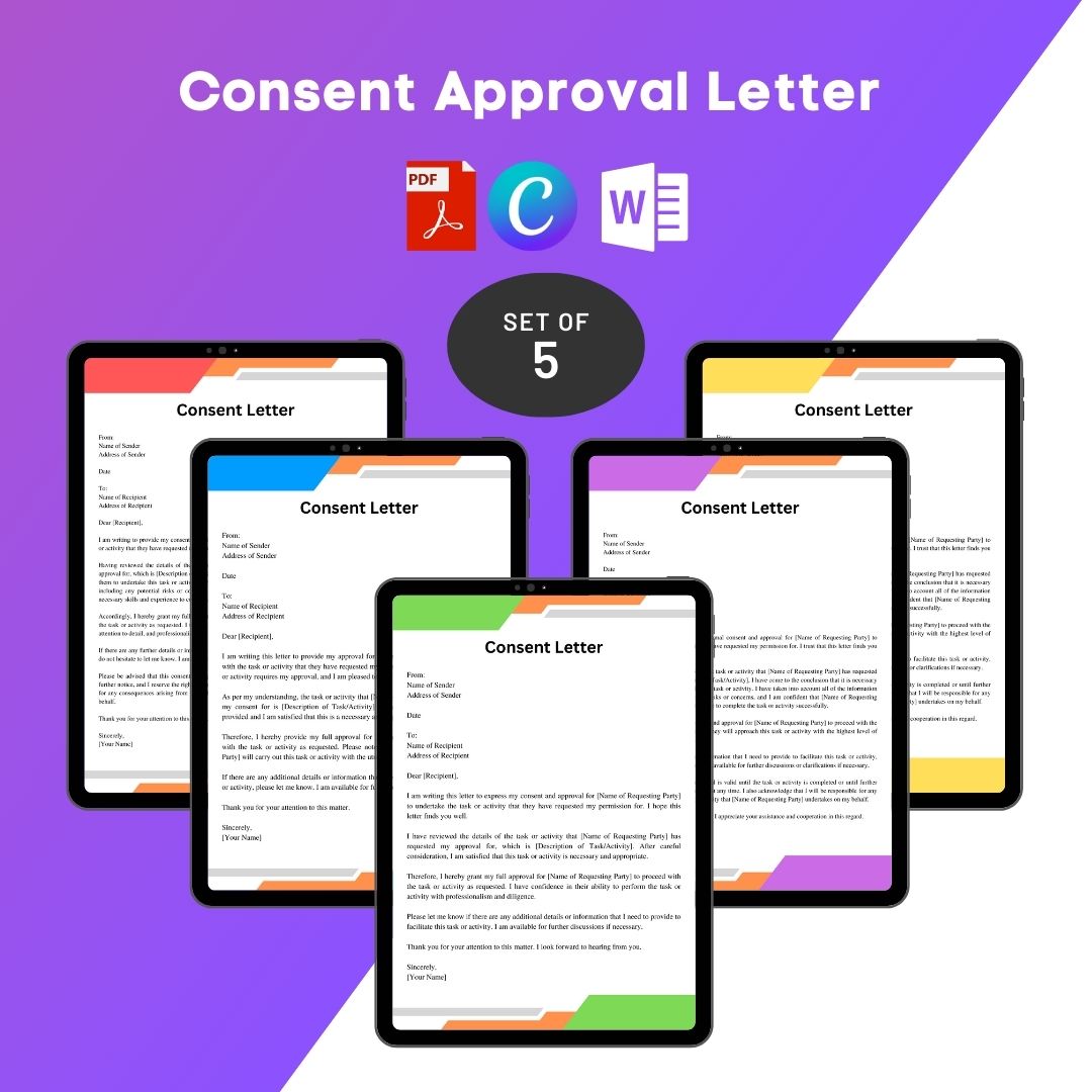 Consent Approval Letter Sample Template with Examples