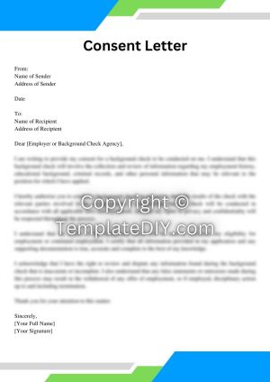 Consent Letter for Background Check Sample with Examples