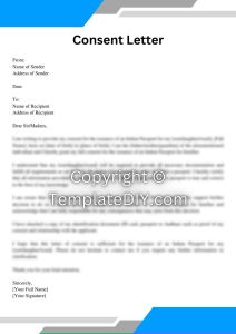Consent Letter for Indian Passport Sample with Examples