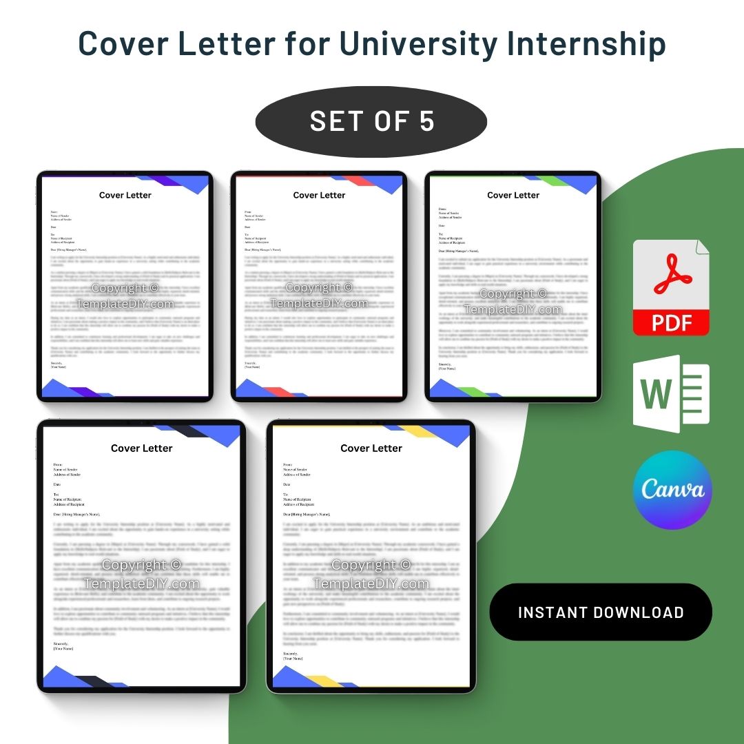 Cover Letter for University Internship Sample with Examples