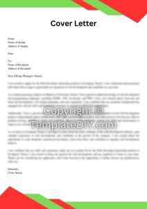 Cover Letter for Web Developer Internship Sample [Word]