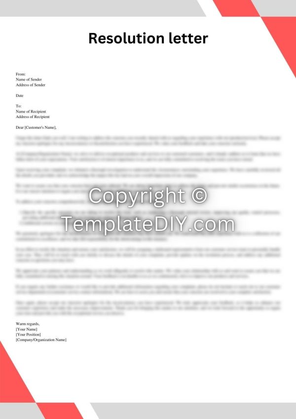 Customer Complaint Resolution Letter Sample with Examples