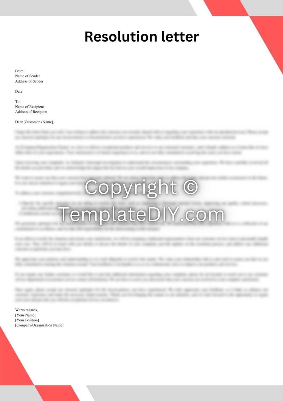 Customer Complaint Resolution Letter Sample with Examples