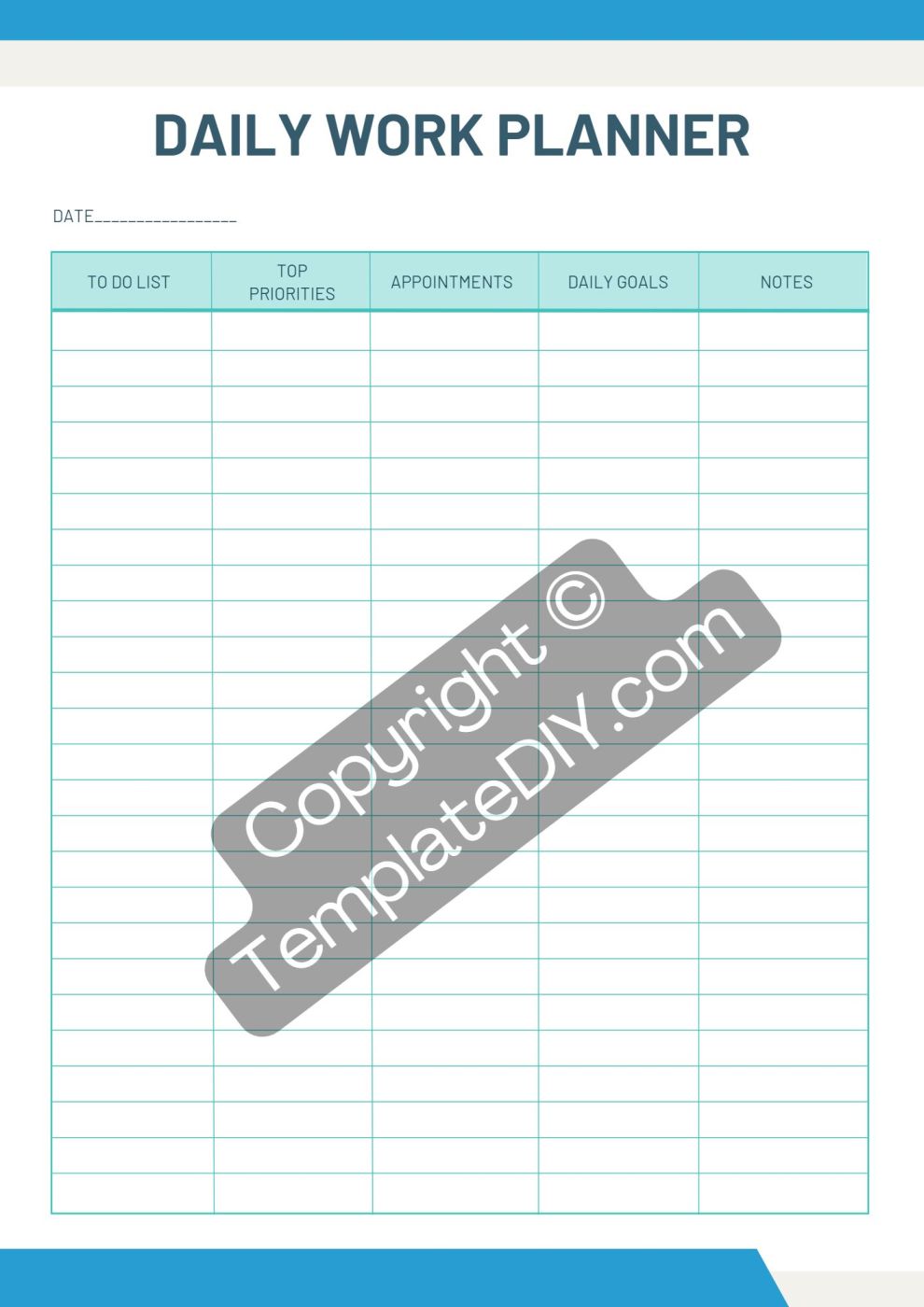 Daily Work Planner Template Printable PDF, Word [Editable]