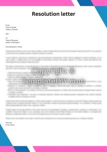 Dispute Resolution Letter Sample with Examples [Word]