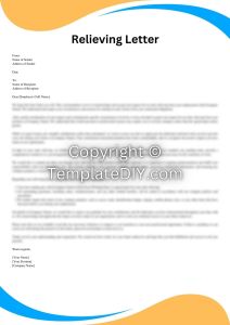Early Relieving Letter Sample with Examples [Word]