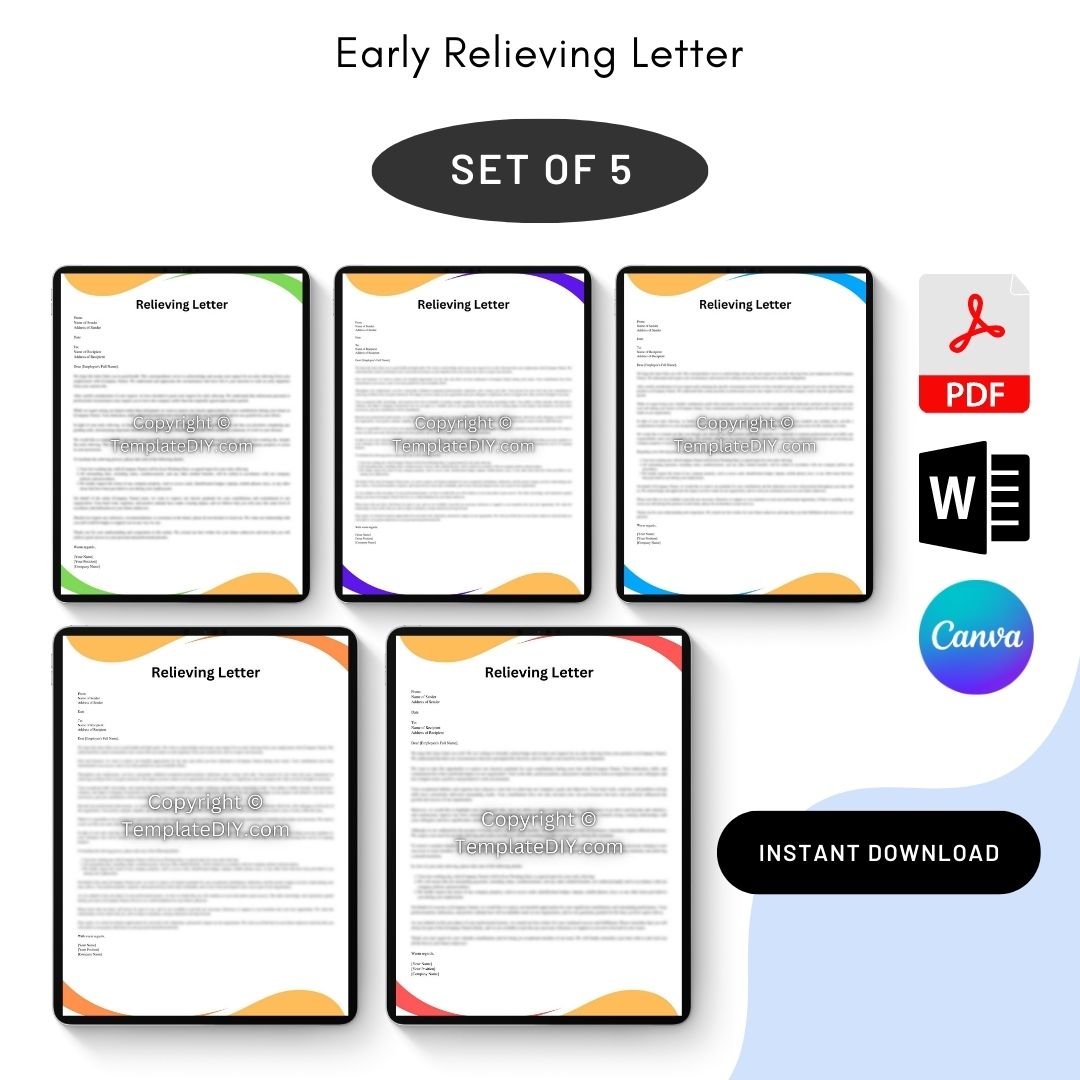 Early Relieving Letter Sample with Examples [Word]