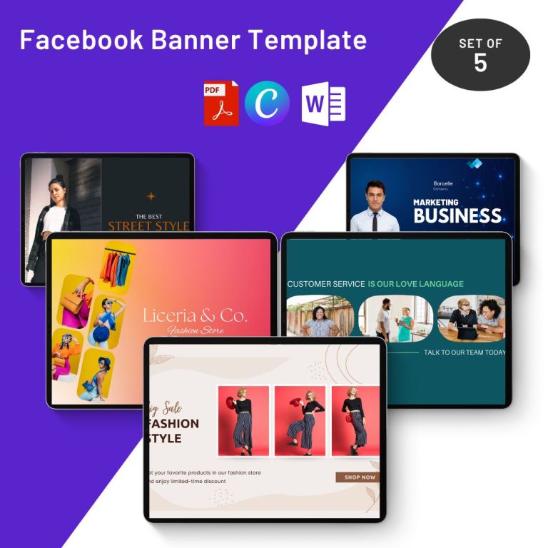 Facebook Banner Template Printable PDF, Word [Editable]