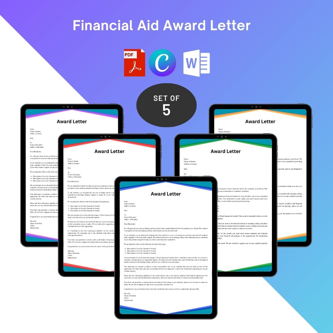 Financial Aid Award Letter Template Printable [Word]