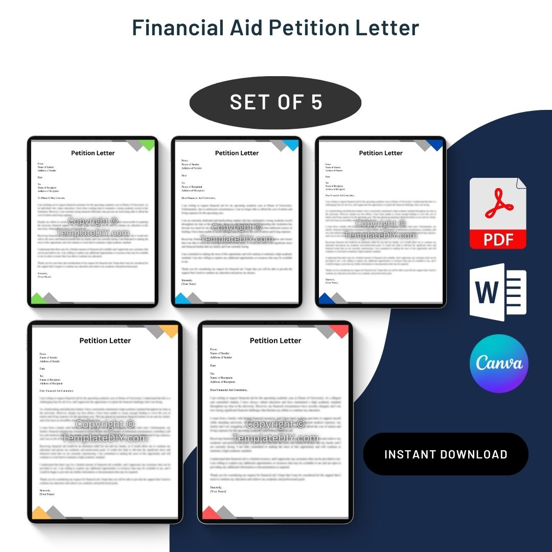Financial Aid Petition Letter Sample with Examples [Word]