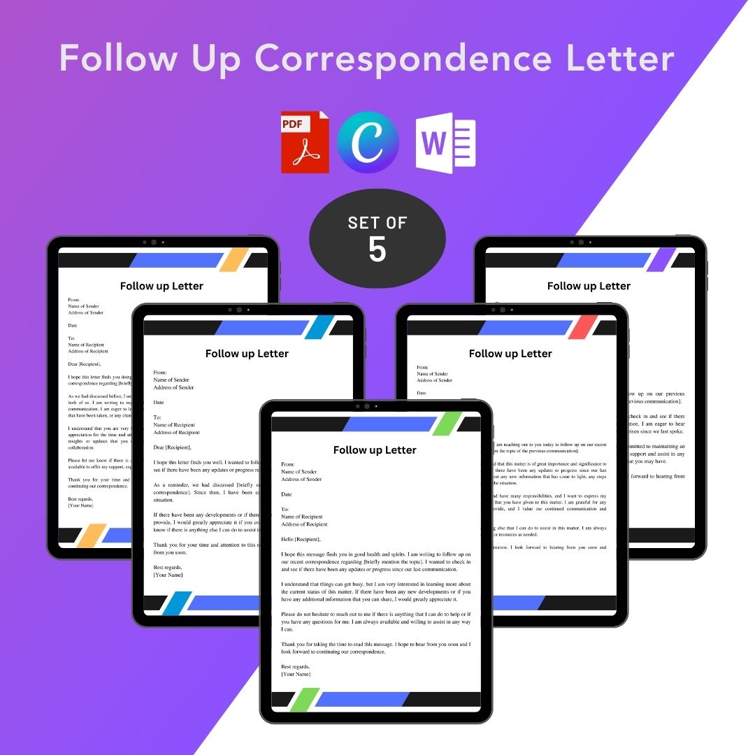 Follow Up Correspondence Letter Sample with Examples
