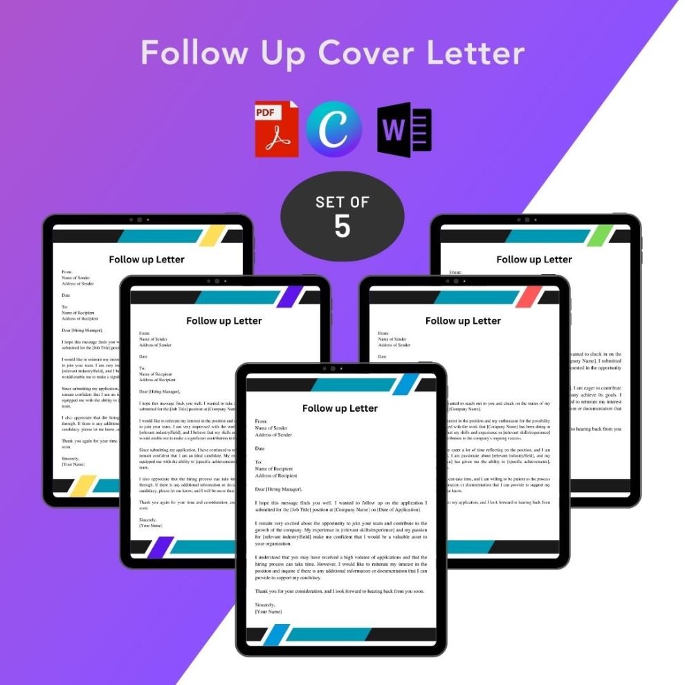 Follow Up Cover Letter Sample and Examples i[Word Editable]