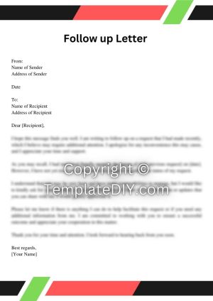 Follow Up Request Letter Sample Template with Examples