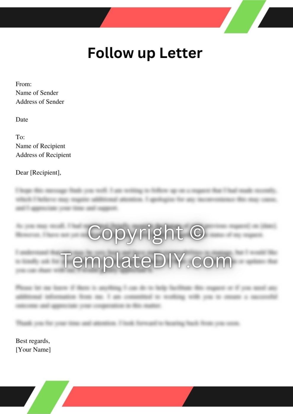 Follow Up Request Letter Sample Template with Examples