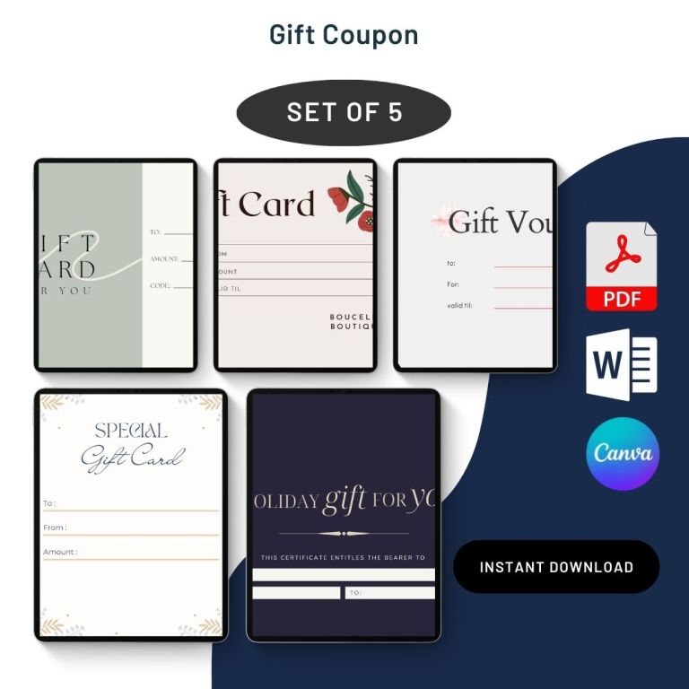Gift Coupon Template Printable PDF, Word [Editable]