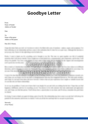 Goodbye Letter to Ex Sample with Examples [Word Editable]