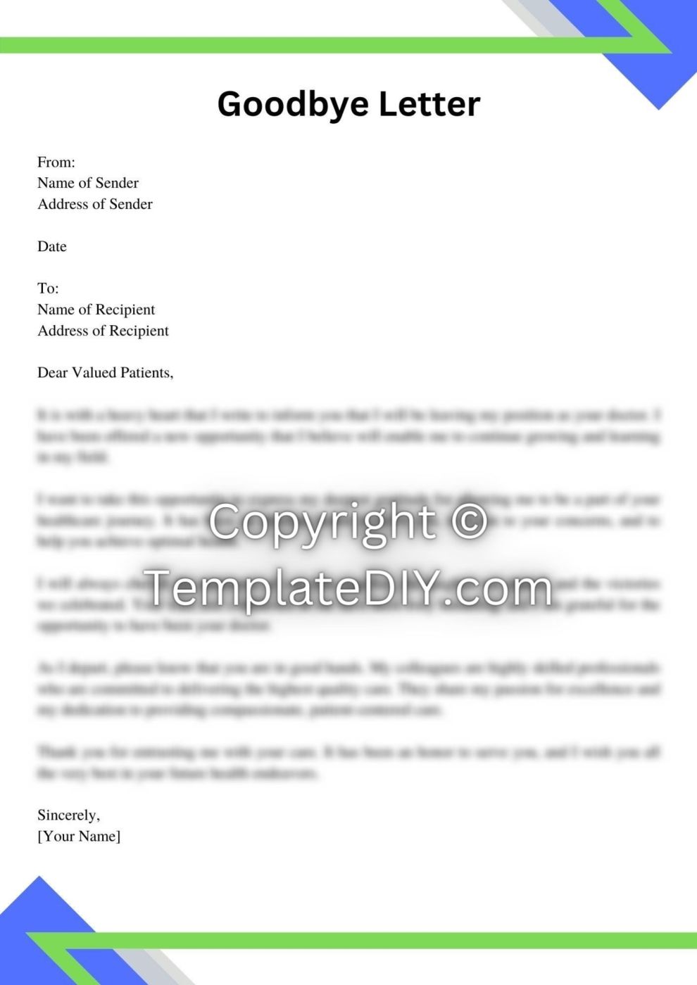 Farewell Letter to Patients from Doctor | Sample Templates
