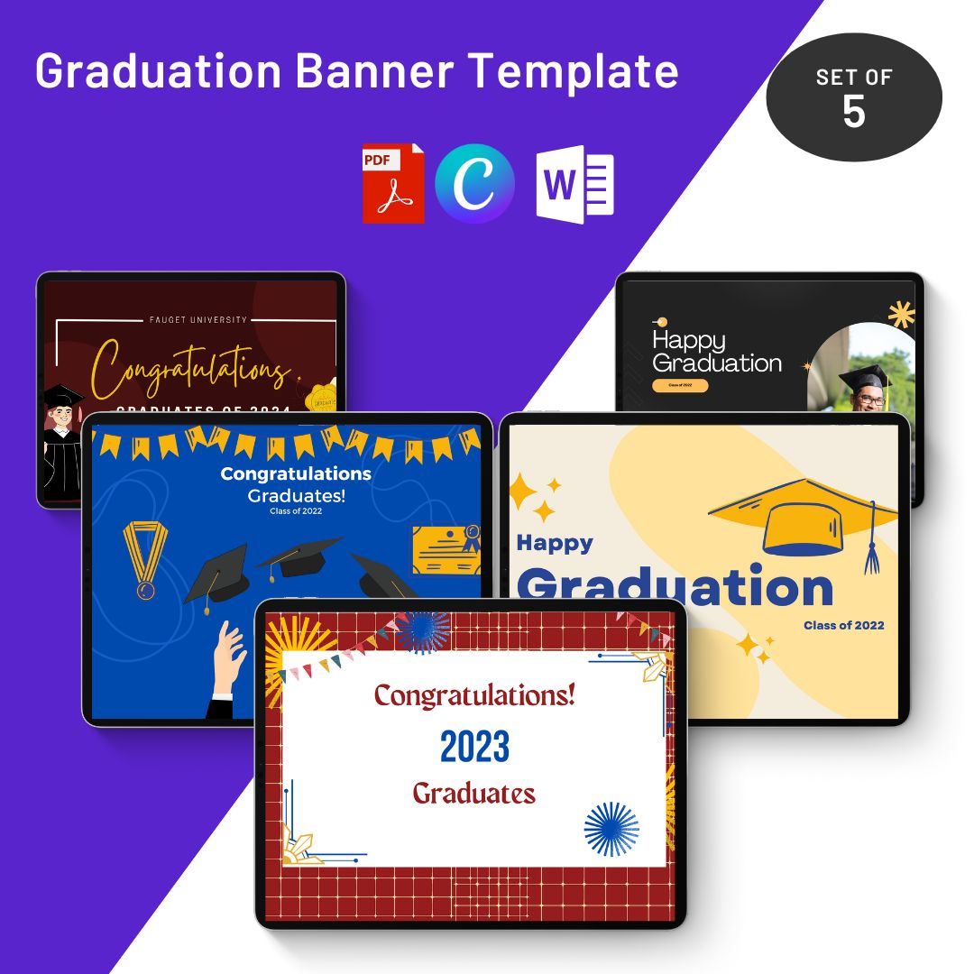 Graduation Banner Template Printable PDF, Word [Editable]