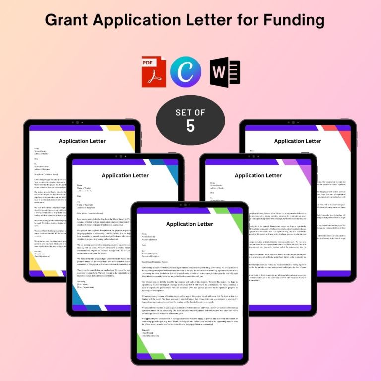 Grant Application Letter for Funding Sample Template [Word]