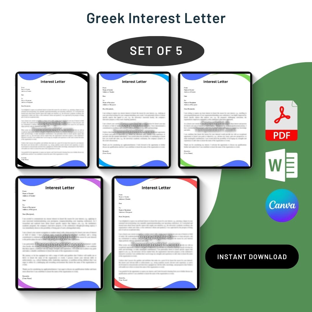 Greek Interest Letter Sample with Examples [Word Editable]