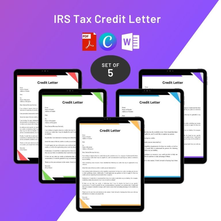 IRS Tax Credit Letter Sample Template with Examples [Word]