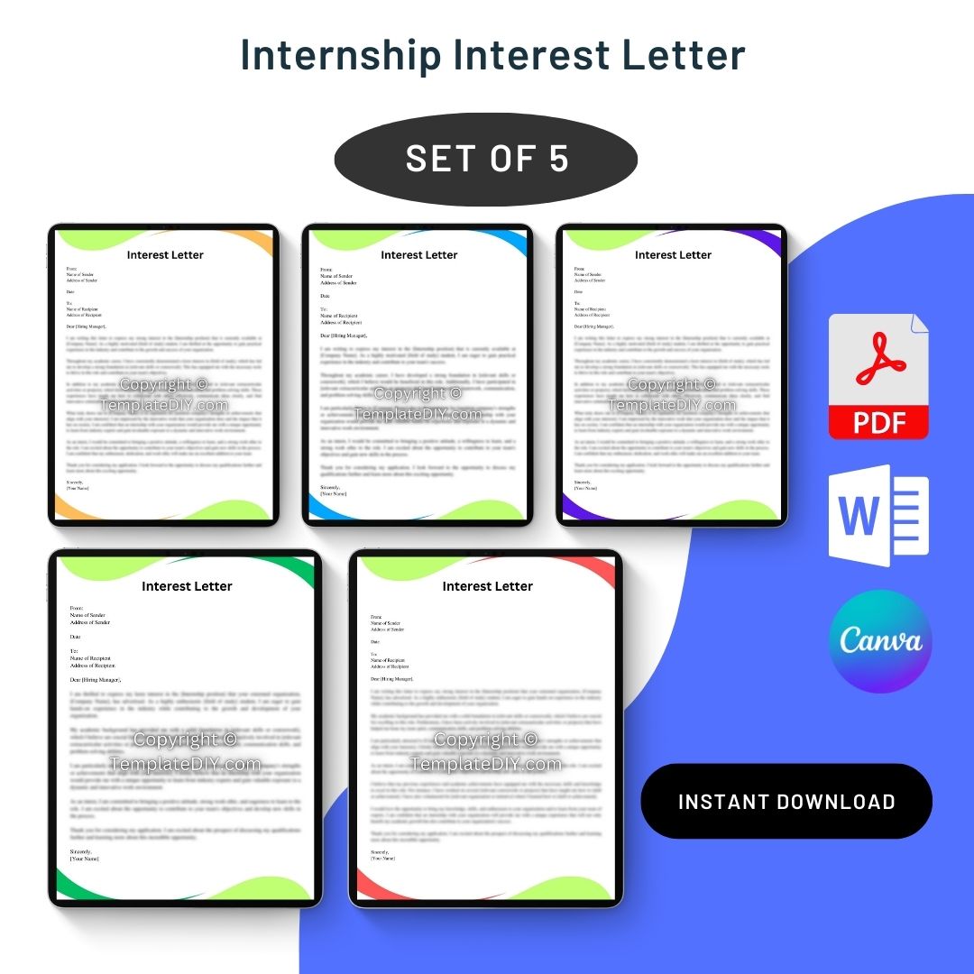 Internship Interest Letter Sample with Examples [Word]