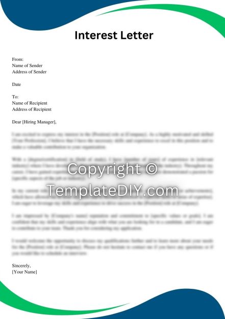 Job Interest Letter Sample with Examples [Word Editable]