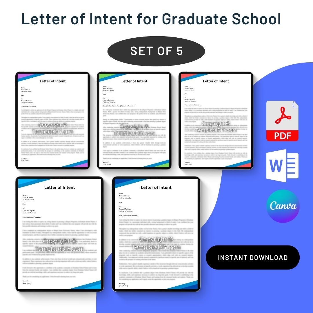 Letter of Intent for Graduate School Sample with Examples