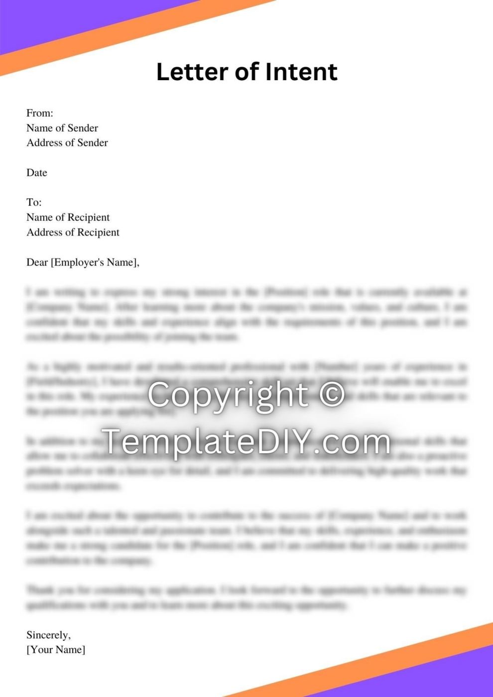Letter of Intent for Promotion Sample with Examples [Word]