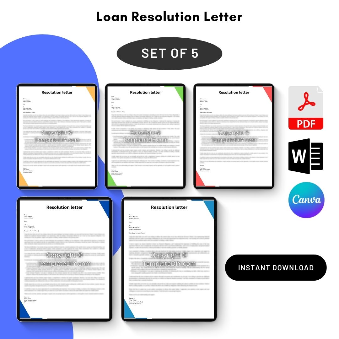 Loan Resolution Letter Sample with Examples [Word]