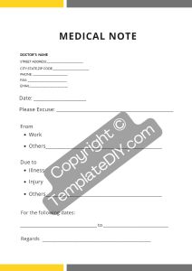 Medical Note Template Printable in PDF, Word [Editable]