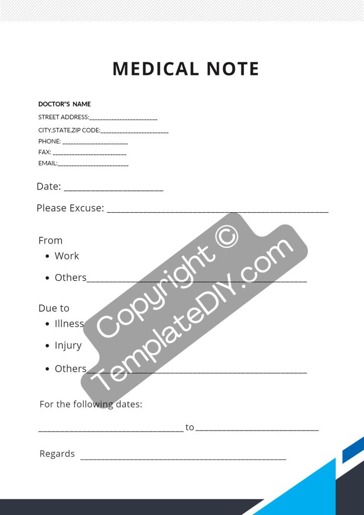 Medical Note Template Printable in PDF, Word [Editable]