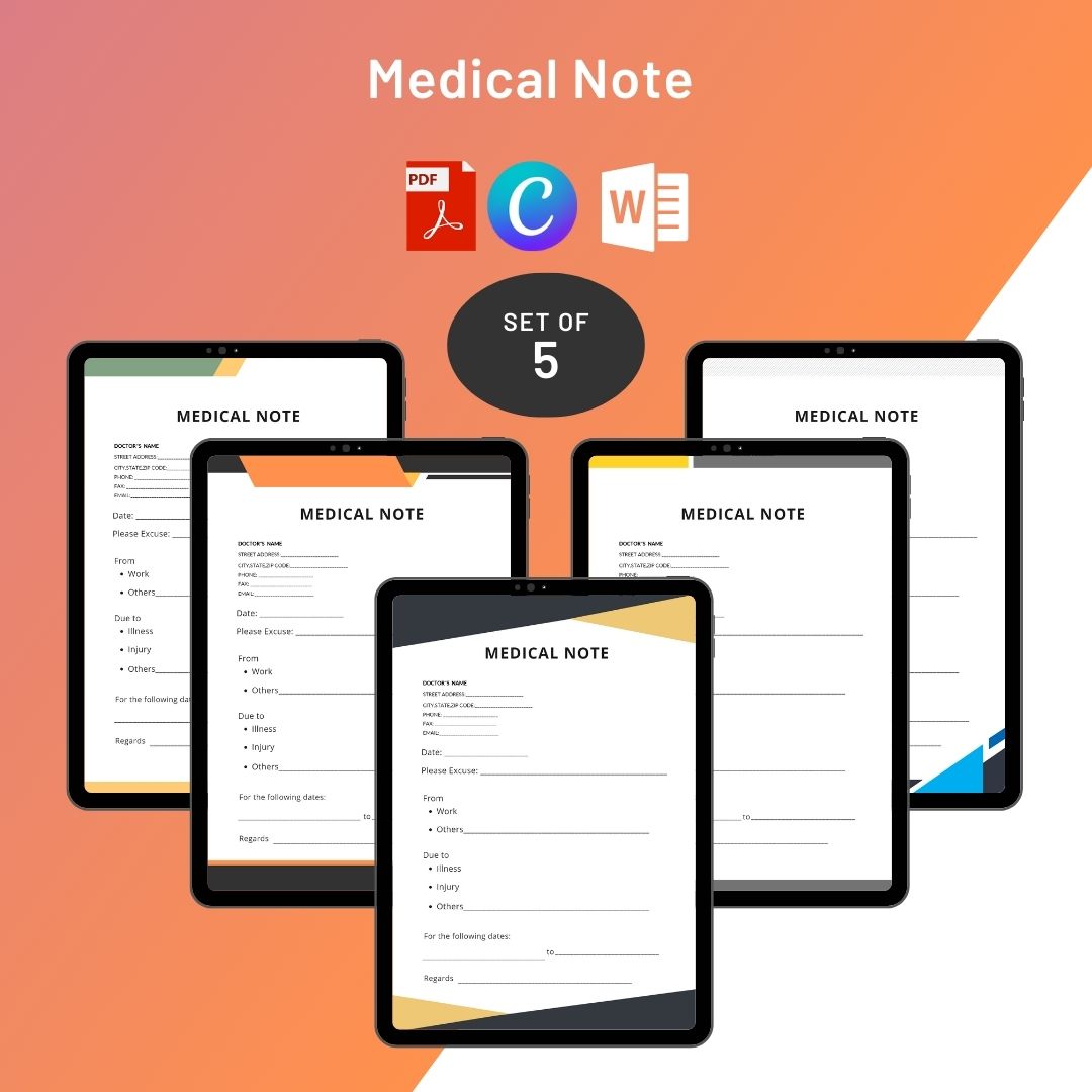 Medical Note Template Printable in PDF, Word [Editable]