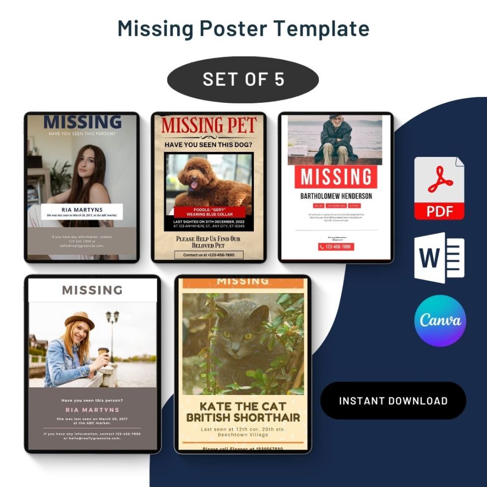 Missing Poster Template – Editable PDF & Word Format