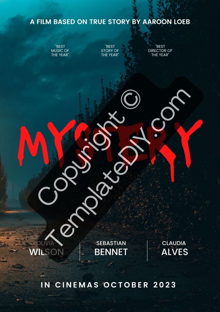 Movie Poster Template Printable PDF, Word [Editable]