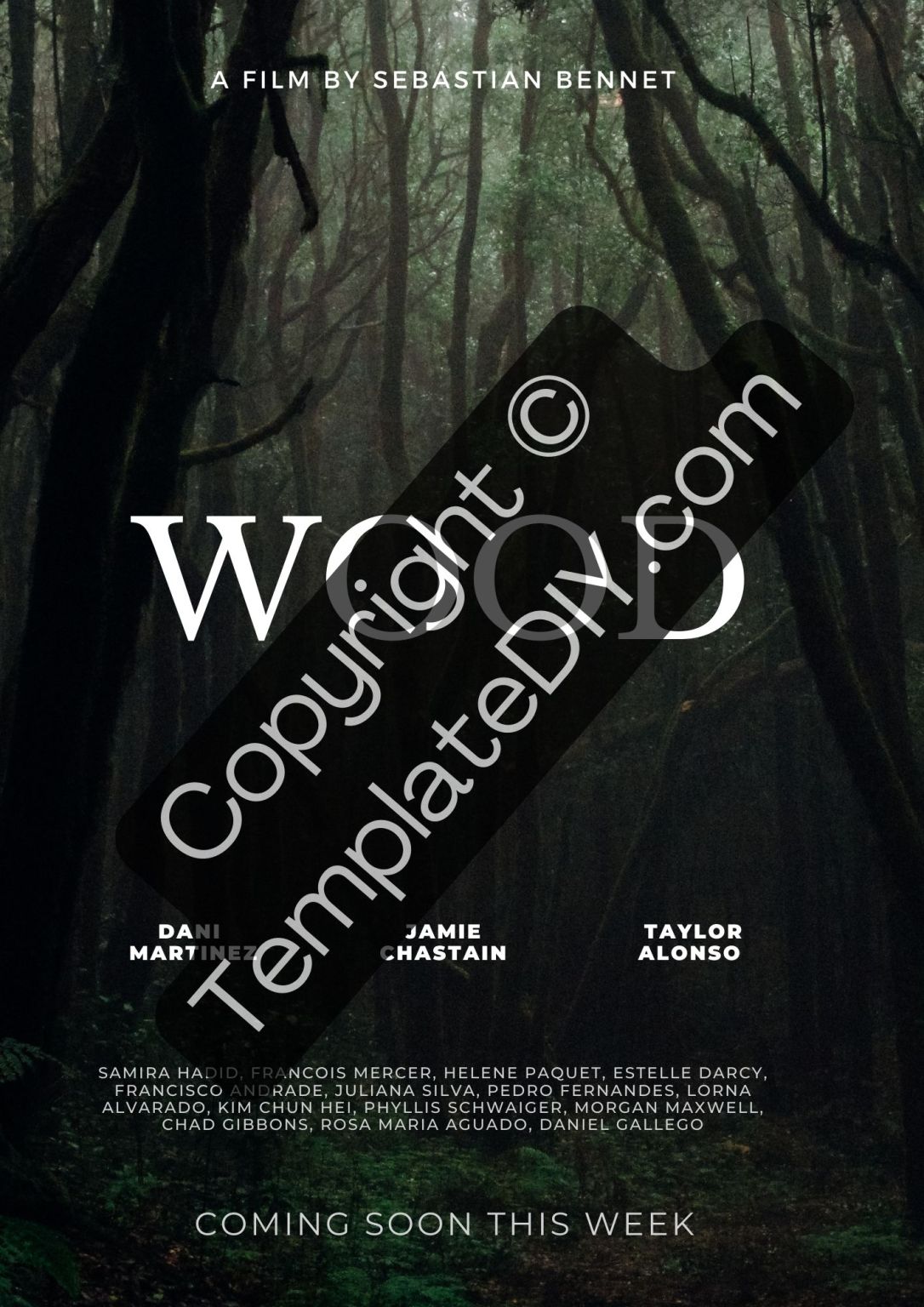Movie Poster Template Printable PDF, Word [Editable]
