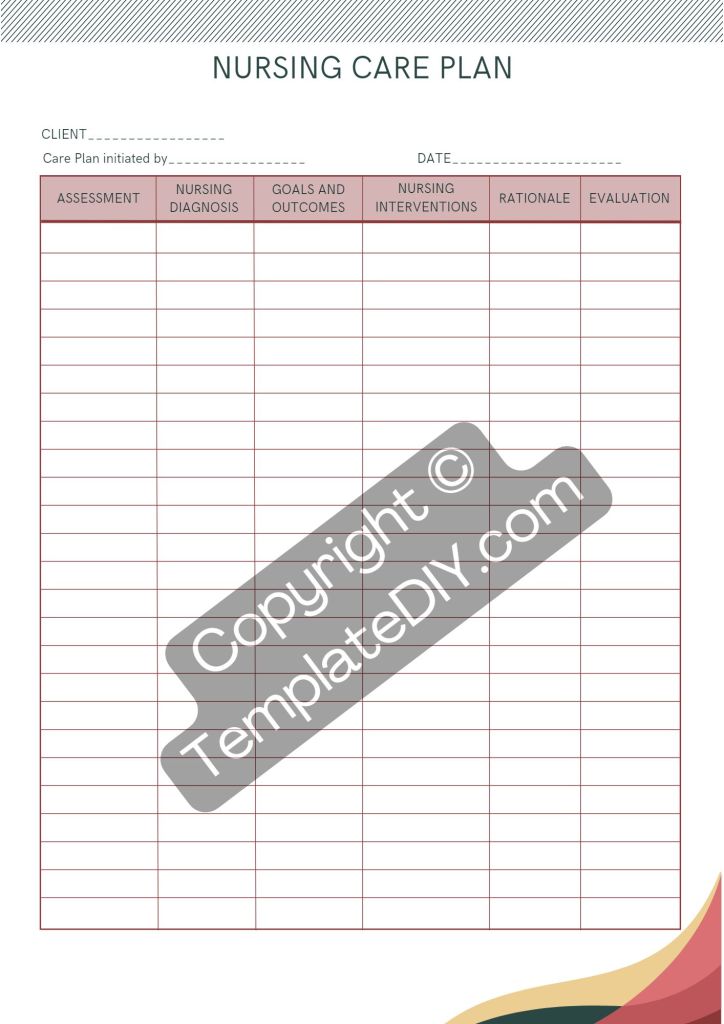 Nursing Care Plan Template Printable PDF, Word [Editable]