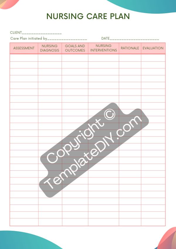 Nursing Care Plan Template Printable PDF, Word [Editable]
