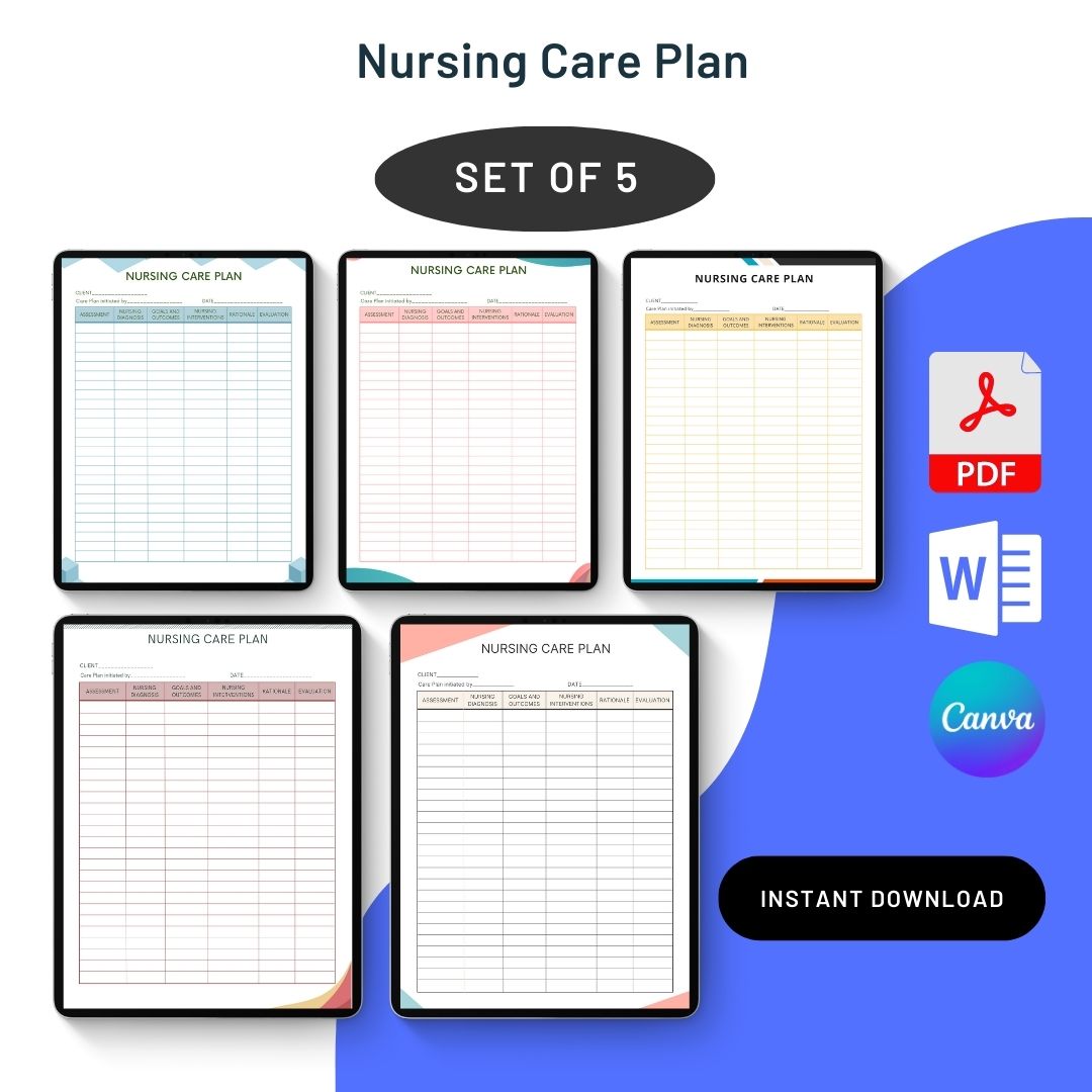 Nursing Care Plan Template Printable PDF, Word [Editable]